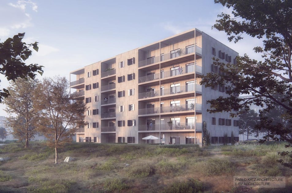 Multi-storey residential - CLT massive wood frame - Building Concepts ...